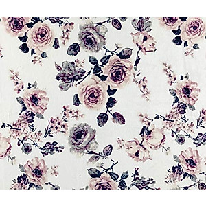 Decorative Throw Blankets: Soft Plush Lively Rose Floral Accent for Couch or Bed, Colored: Blush Pink Purple Navy Blue Grey White