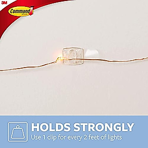 Command Clear Hooks Small - 80 Indoor Mini Plastic String Light Clips for Wall, Christmas, Cable, Wire and Hanging with 96 Adhesive Strips and Wholesalehome Hook Torpedo Level
