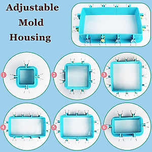 Silicone Soap Molds, AITRAI Adjustable Mold Housing with Base Sheet for Silicone Molds Making, Silicone Housing Frame Molds for Handmade Soap DIY Resin Candles Art Crafts