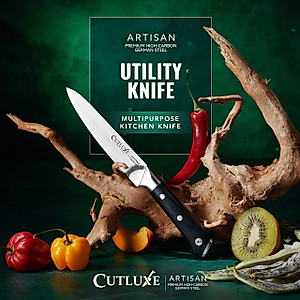 Cutluxe Utility Knife – 5.5" Paring Kitchen Knife – Forged High Carbon German Steel – Full Tang & Razor Sharp – Ergonomic Handle Design – Artisan Series
