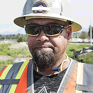 Sellstrom - 70001AZ Polycarbonate Sealed Safety Glasses/Protective Eyewear, Anti-Fog Coating, Detachable Soft Co-Molded Temples, U.S. Military Ballistic Rated, Yellow & Black with Smoke Tint, S70001