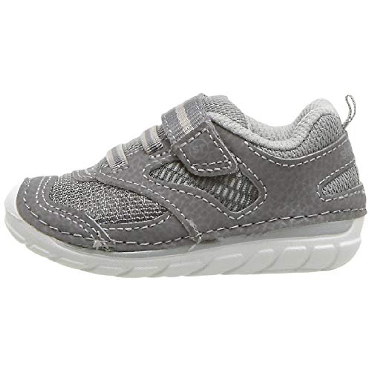 Stride Rite Girl's Adrian Baby Boy's Athletic Mesh Sneaker, Grey, 3 Infant