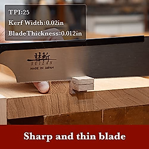 SUIZAN Japanese Pull Saw Hand Saw 9.5 Inch Dozuki Dovetail Saw for Woodworking tools Gifts