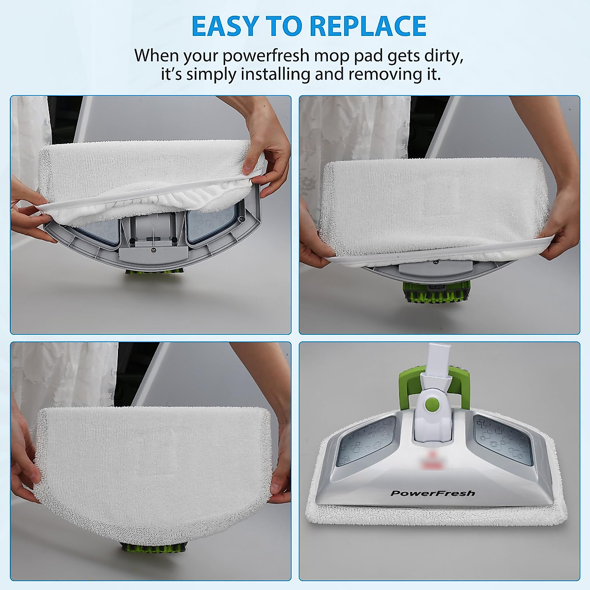 Extolife 10 Pack Steam Mop Replacement Pads for Bissell Powerfresh Steam Mop 1940 1806 1544 2075 2685A 2181 2814 Series, Model 19402 19404 19408 19409 1940A 1940F 1940Q 1940T 1940W B0006 B0017 2075A