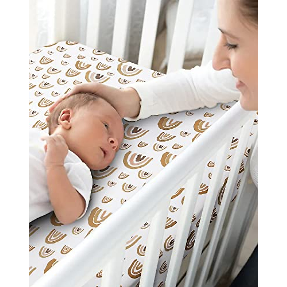 Babebay 2 Pack Crib Sheets and 2 Pack Changing Pad Cover Bundle