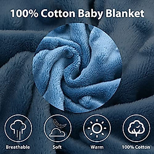 Minky Baby Blanket Swaddle Wrap Winter for Boys Girls Newborn Baby Swaddle Blankets Wrap Toddler Infant Soft Thick Minky Baby Sleeping Wraps Warm Unisex Receiving Blankets 0-6 Months (Blue Whale)