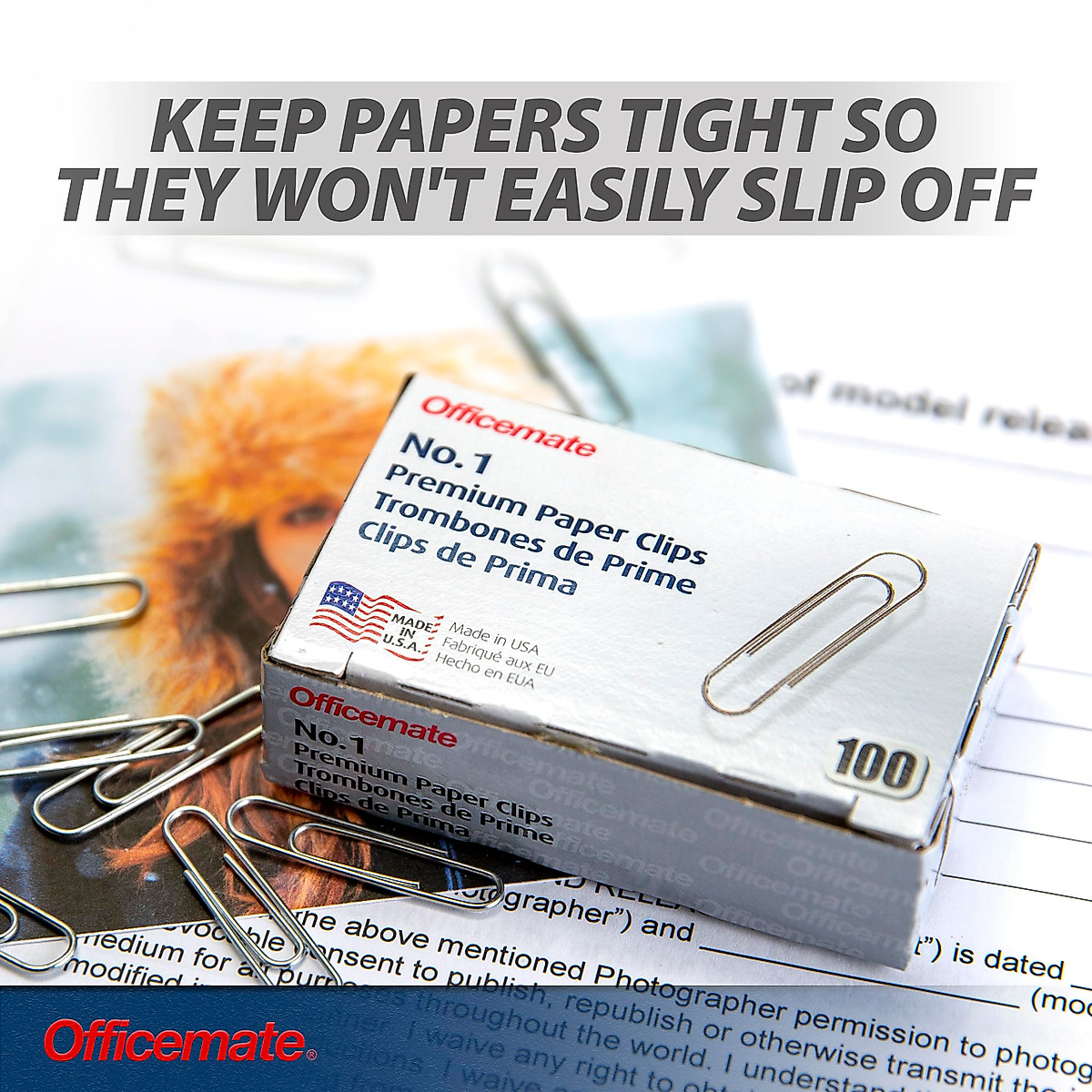 Officemate Premium #1 Paper Clips, 1,000 Paper Clips (10 Boxes of 100 Each) (99916) , Silver