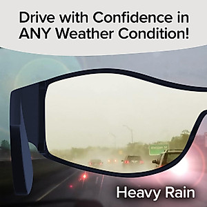 BattleVision Storm Wraparounds Bad Weather Driving Glasses, AS-SEEN-ON-TV, Fits Over Your Prescription Eyeglasses & Reading Glasses, See Clearer, Anti-Glare, Reduces Glare in Rain, Snow & More, Unisex
