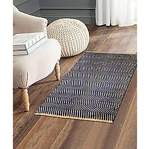 The Home Talk Jute Hemp Cotton Chevron Area Rug | Handcrafted Traditional Rugs | Braided Carpet | Natural Shag Rugs for Entryway Bedroom, Home Décor, Dining Room | Eco-Friendly | 2’ x 3