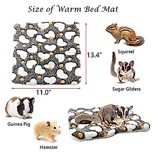 Vehomy 3Pcs Sugar Glider Hamster Hammock Hanging Tunnel and Warm Bed Soft Mat Set for Small Animals Hanging Hammock Cage Accessories Hideout Swing for Squirrel Ferret Rat Chincilla Guinea Pig