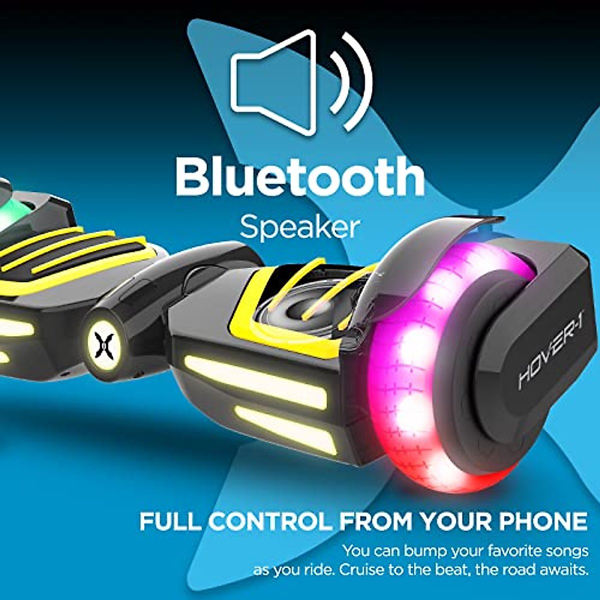 Hover-1 Ranger + Electric Hoverboard, 9MPH Top Speed, 9 Mile Range, Long Lasting Li-Ion Battery, 4HR Full Charge, Built-In Bluetooth Speaker, Rider Modes: Beginner to Expert, Black