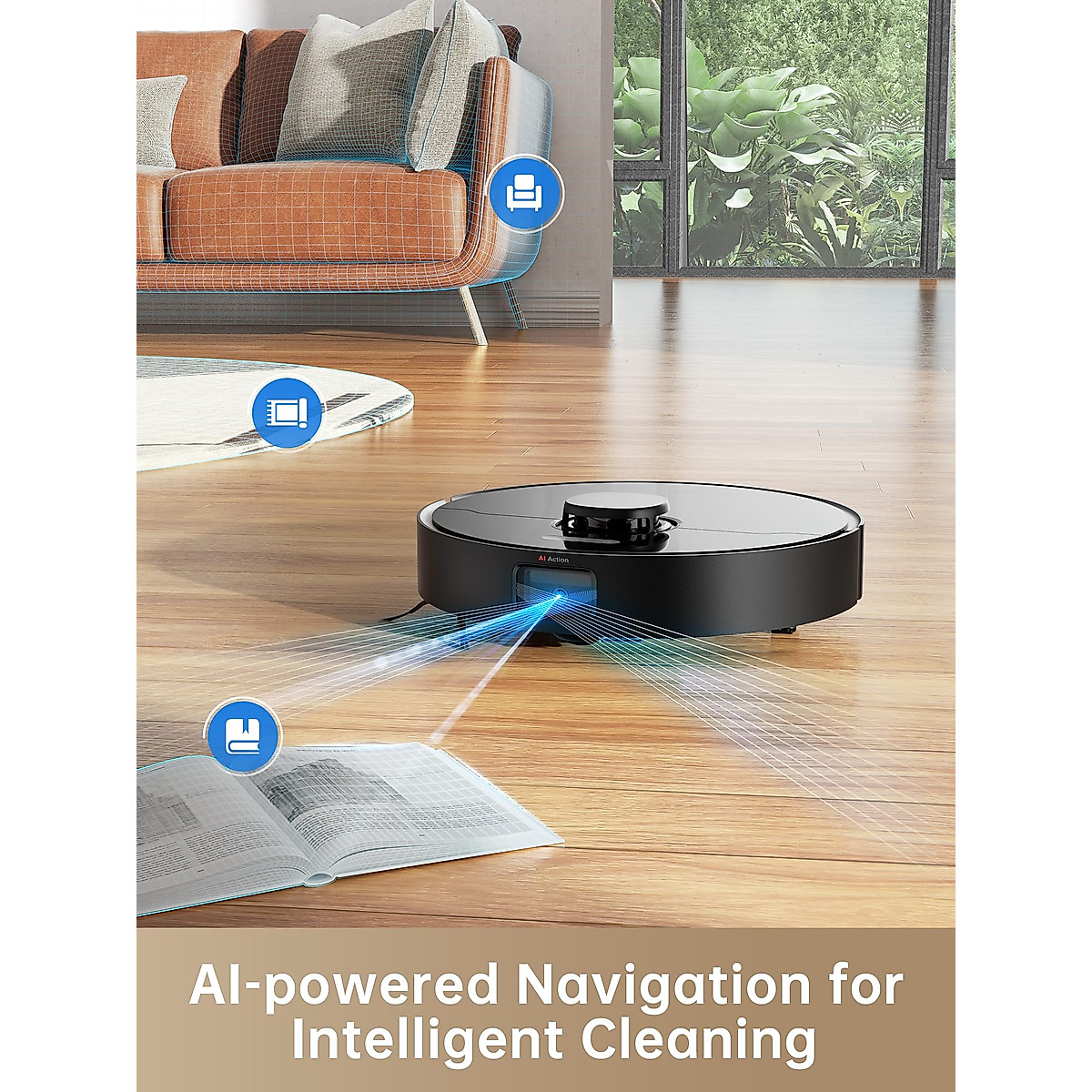 Dreametech D10s Pro Robot Vacuum and Mop Combo, Powerful 5000Pa Suction, AI-Powered Obstacle Recognition, 280mins Runtime, Robot Vacuum Cleaner Compatible with Alexa, Perfect for Pet Hair, Carpets