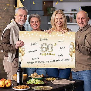 Kuxriox Large 60th Birthday Card With Envelope, Black Gold Happy 60th Birthday Giant Guest Book Gifts for Men Women, Giant Sixty Bday Card Gifts Party Supplies, Back in 1964 Jumbo 60 Bday Card