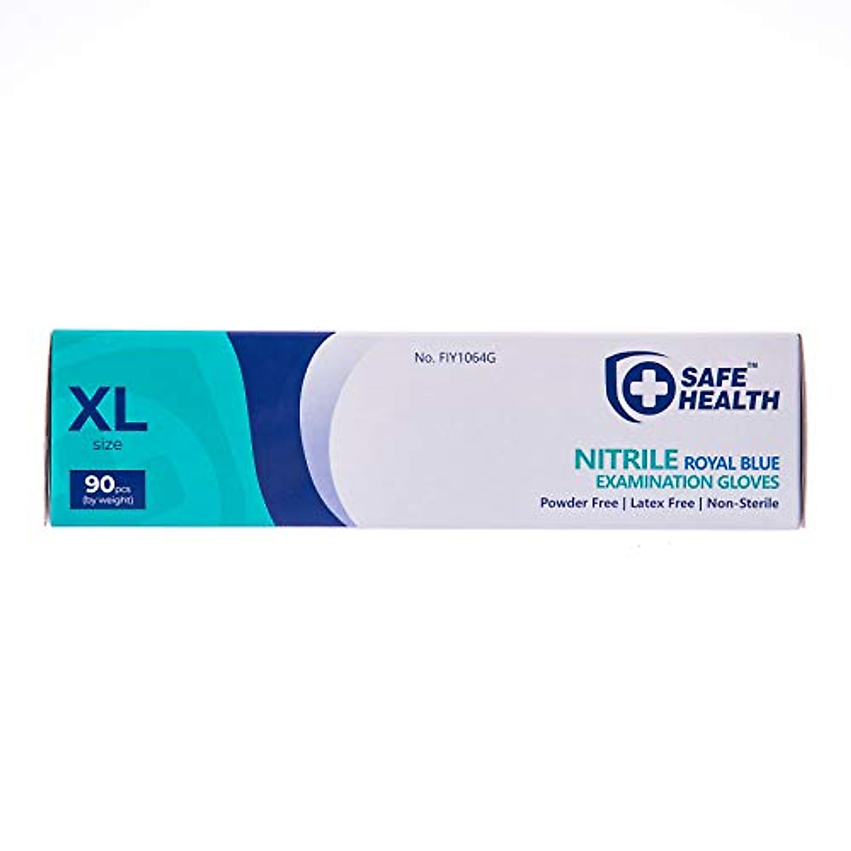 Safe Health Blue Nitrile Exam Gloves, 90-Count S M L XL, 3.5 Mil Free of Powder-Latex, Disposable-Textured, Clinic-Office-Daily, Medical, First-Aid, Clinics, Extra-large (Xl) Box 90, FIY1064G