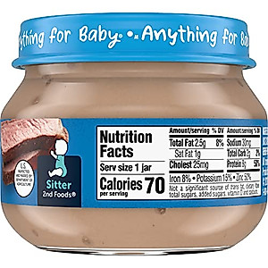 Gerber Mealtime for Baby 2nd Foods Baby Food Jar, Beef & Gravy, Non-GMO Pureed Baby Food, Made with Protein & Zinc, 2.5-Ounce Glass Jar (Pack of 12 Jars)