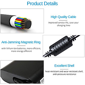 19.5V 3.34A 65W Laptop Charger for Dell Latitude 5400 7480 7490 5490 5480 5500 E5470 E6420 5580 5500 5590 7290 E6410 E5400 E6430 E6440 E6540 E7250 E7440 E7450 LA65NS2-01 LA65NM130 Adapter Power Cord