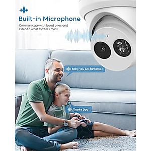 4MP PoE IP Turret Camera Outdoor with Mic, Smart Perimeter Protection, Human/Vehicle Detection, 4MP@30fps, 98ft EXIR Night Vision, 120dB WDR, IP67, Full Metal, 2.8mm Lens, Hik-Connect/iVMS-4200