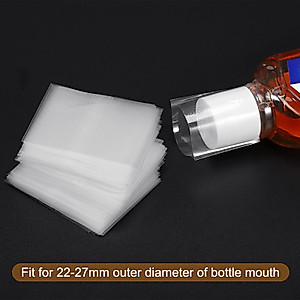 PATIKIL 45x40mm Perforated Shrink Bands, 250 Pack PVC Heat Shrink Wrap Band Fits Cap Diameter 0.87 to 1.06 Inch for Jars Cans, Clear