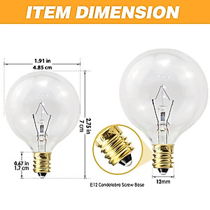 ETwinCoo Wax Warmer Light Bulbs, G50 25 Watt for Full Size Scentsy Warmers, G16.5 Globe E12 Base Clear - Long Life-Span and Melt Wax Fast, 120 Volt (6 Pack)