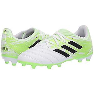 adidas Men's Copa 20.3 Firm Ground Soccer Shoe, White/Black/Signal Green, 7.5 M US