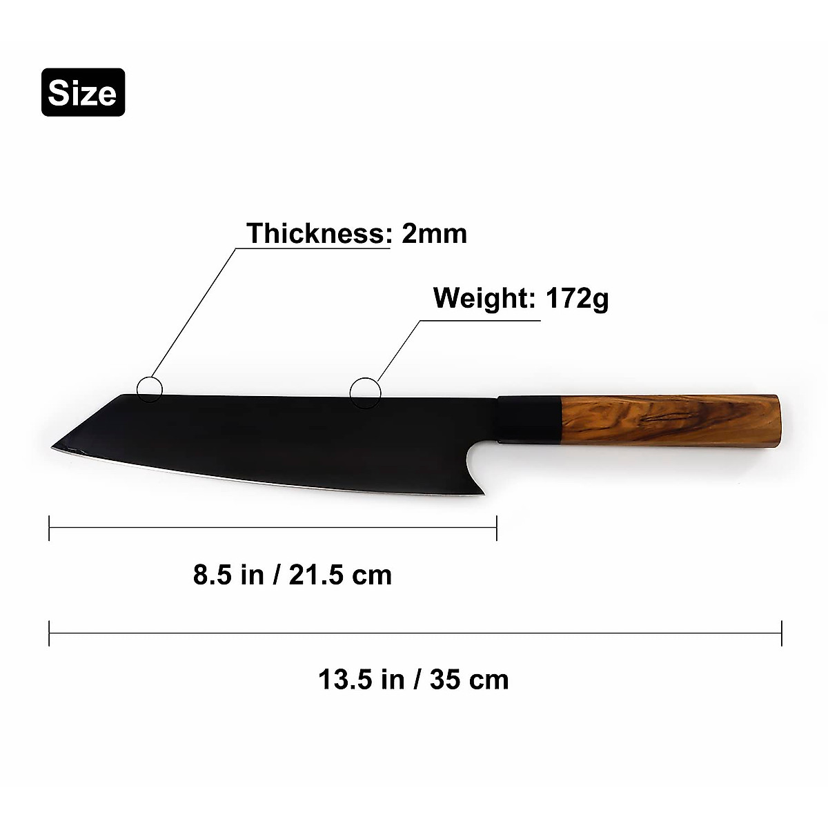 GRILLFANCY Chef Knife,High Carbon German Stainless Steel Kitchen Knife, Professional Multipurpose Kitchen Knife with Titanium coating Carbon Wooden Handle