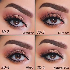 Eliace False Eyelashes Kit, Cat Eye Mink Lashes 50 Pairs Super Value Pack with 5 Stylish Styles, Volume 3D Faux Mink Lashes Curly & Full, Fake Eyelashes for a Natural Look, Eye Lashes Sets Pack