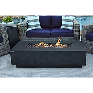 56" Modern Concrete Outdoor Propane Gas Fire Pit Table in Gray