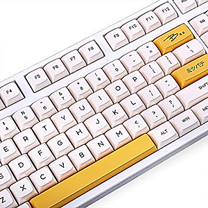 Sumgsn 140 Keys PBT Keycaps Dye-Sub XDA Profile Milk and Honey Theme for Mechanical Gaming Keyboard Cherry Gateron MX Switches (English)