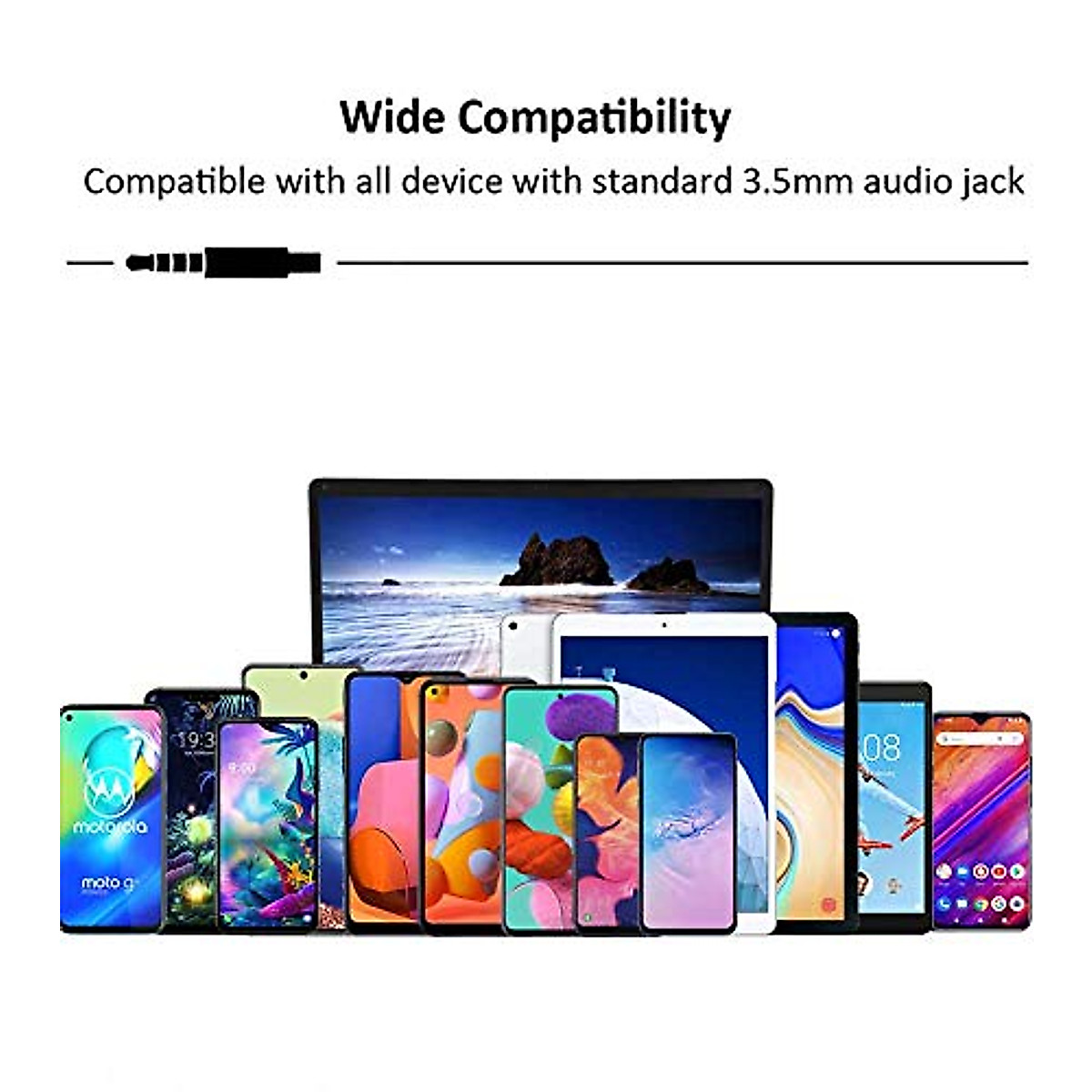 Wired Earbuds Noise Isolating In-Ear Headphones Earphones with Mic Volume Control 3.5mm Plug for Sports Workout Compatible with Cell Phones Android Samsung Galaxy Moto Tablets Laptops Computer (Black)