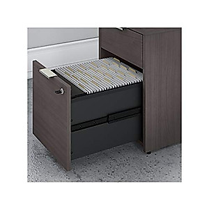 Bush Business Furniture Jamestown L Shaped Desk with Drawers, 60W, Storm Gray