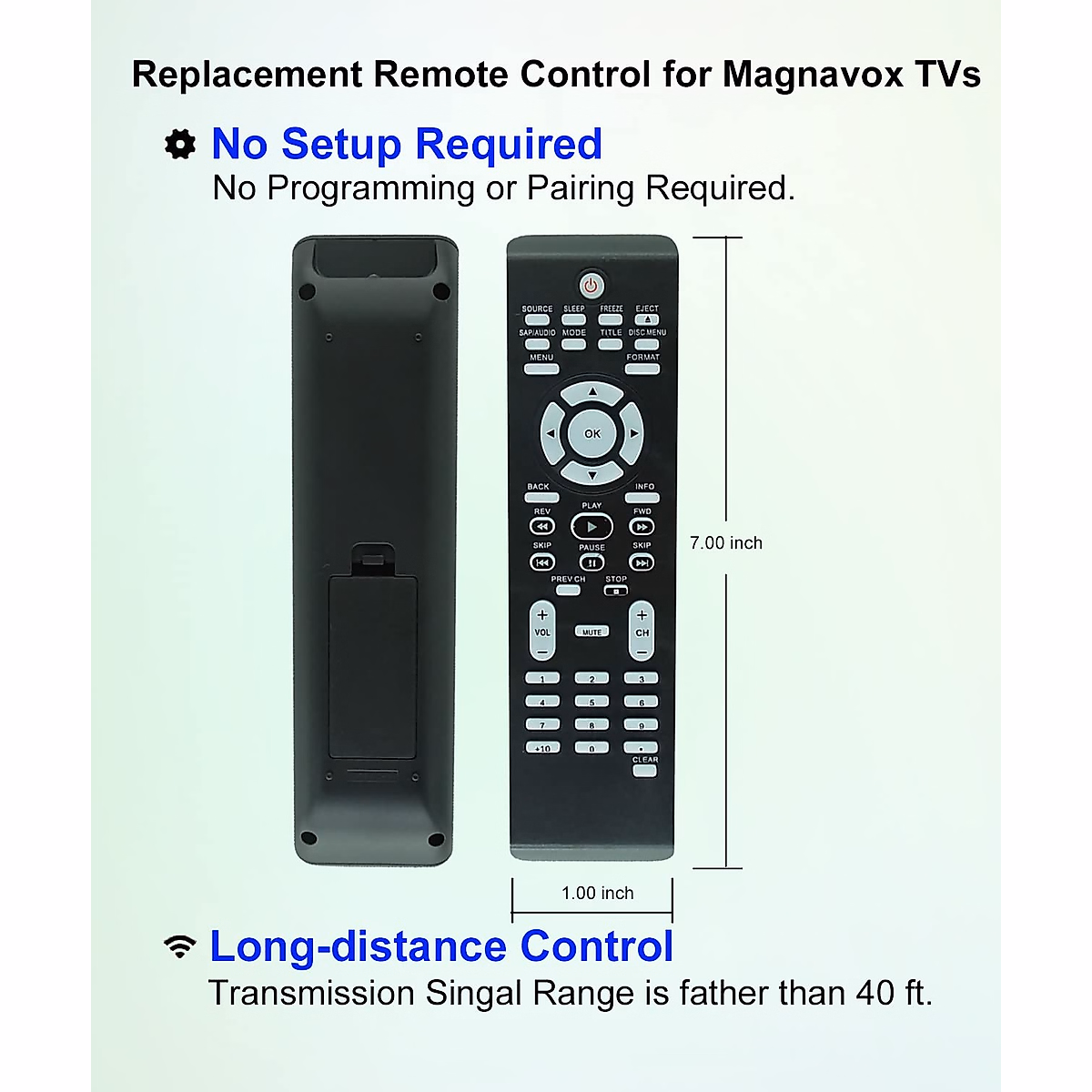 JISOWA Replacement Remote Control Universal for Magnavox LCD HD TV DVD Combo 19MD359B/F7 NF800UD 22MF339B/F7 NF801UD 26MD350B/F7 NF802UD 32MF369B/F7 32MD350B/F7 32MF338B/27E 37MD311B/F7 42MF439B/F7