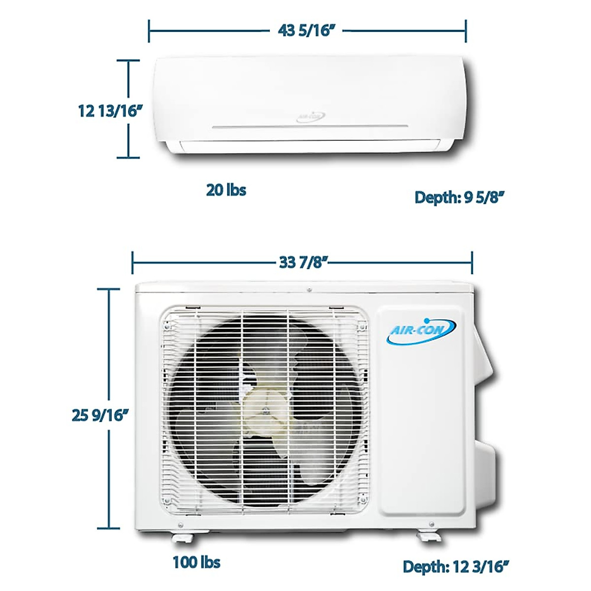 18000 BTU Mini Split Ductless Air Conditioner – 22 SEER - 15’ Lineset & Wiring - 100% Ready to Install - Pre-Charged Inverter Compressor – 1.5 Ton Heat Pump AC/Heating System - USA Parts and Support