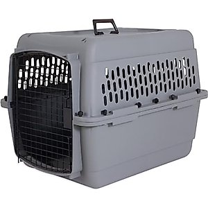 LAZAT Pet Kennel - Cat & Dog Crate, Medium Dog Crate, Safe, Versatile, Ventilated Design, Keep Your pet Comfortable During Travel and Training. Light Grey
