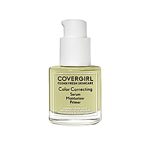 COVERGIRL Clean Fresh Color Correcting Serum + Moisturizer + Primer – Moisturizer, Face Primer, Covergirl Skincare, Vegan Formula – 100 - Fair, 30ml (1.0 fl oz)