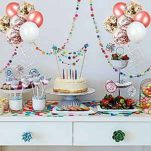 Nobledecor White Rose Gold Confetti Balloons Kit, 60 Pcs 12 inch Metallic Rose Gold Balloons Chrome Latex Confetti Birthday Party Balloons for Birthday Wedding Party Supplies Arch Decoration Baby Shower Graduation Festival Party