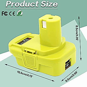 DM18RL Battery Adapter for Dewalt to Ryobi Battery Adapter, Convert Dewalt 20V Llithium Battery to Ryobi 18V P107 P108 Battery with 5V 2.1A MAX USB Charge
