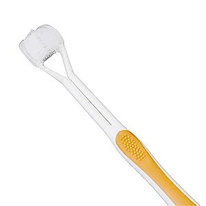 SDFSDFSF Three Side Toothbrush is Used for Tooth Protection, Powerful Cleaning, Removing Tooth Stains, Smoke Stains, Tooth Stones, Three Side Adult Hand Soft Hair (Yellow)
