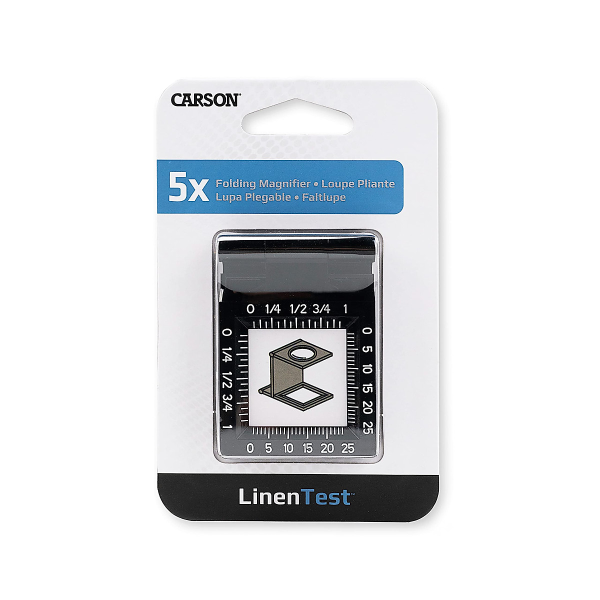 Carson LinenTest 5x30mm Folding Loupe Magnifier , Black