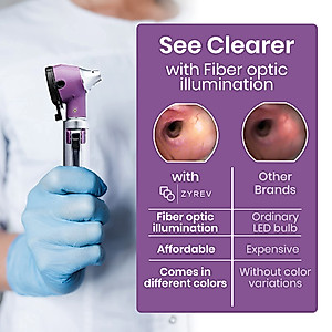 Zyrev ZetaLife Otoscope - Ear Scope with Light, Ear Infection Detector, Pocket Size (Purple Color)