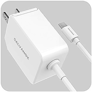 Galvanox Rapid Charger for All Google Pixel Models | Wall Plug Travel Adapter with Folding Prongs | Built in USB-C Cable for Pixel 2,3,3a,4,4XL,4a, 5G,5/5a/6/6a/7/7 Pro (PD 18W Output)