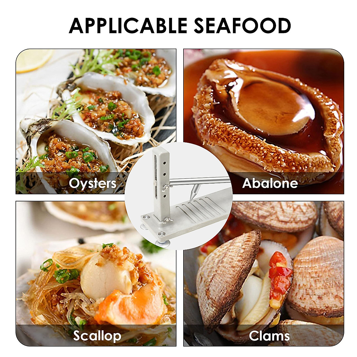 Oyster Opener Set, Oyster Shucking Knife Set with Gloves, Adjustable Oyster Opener Machine Ideal Seafood Tools