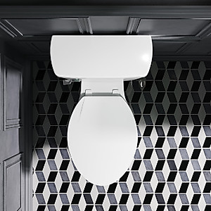 ELLAI Two Piece Elongated Toilets ADA Chair Comfort Height 16.5" Powerful Single Flush 1.28 GPF 12” Rough In with Side Trip Lever, White 28.3"x17.2“x31"