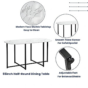 Xshelley Dining Table Set for 6, 7-Piece Dining Table Chairs Set with 1 Table 6 Chairs, Wooden Table Chairs Set for Kitchen Living Room (Black)