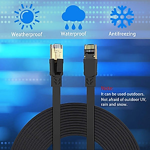 MAQTOIZ Cat 8 Ethernet Cable 100 FT, High Speed Internet LAN Cable Shielded with RJ45 Connector, Long Flat Gaming Ethernet Network Cable Cord 40Gbps for PS5,PS4,Switch,Router, Modem, Black