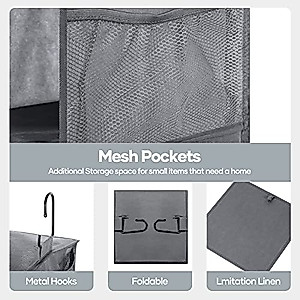 HAITRAL Hanging Closet Organizer - 6-Shelf Hanging Storage Shelves with 3 Side Pocket - Multi-Function Foldable Cube Wardrobe for Home, Dorm, Apartment