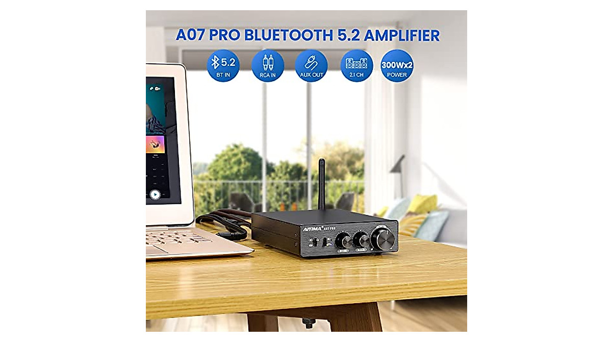 AIYIMA A07 Pro Stereo Amplifier with Bluetooth 5.2 and 300W Power