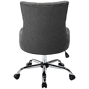 Christopher Knight Home Bagnold Desk Chair, Dark Gray + Chrome, 27.5D x 26W x 36H in