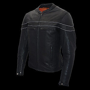 Milwaukee Leather ML1408 Men's Black 'Savage' Sporty Crossover Leather Jacket - Medium