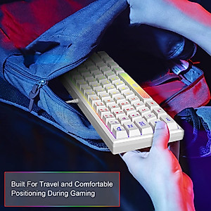 Ajazz K61 60% Percent Keyboard,RGB Backlit Wired Compact Mechanical Feeling Gaming Keyboard with Quick Quiet Typing,19 Anti-Ghosting Keys Membrane USB Cable for Windows Laptop PC Mac.