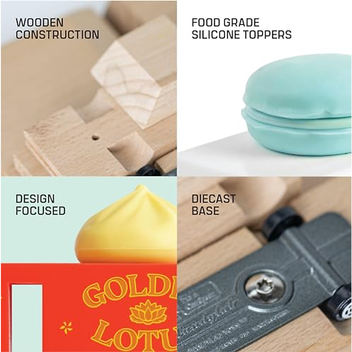 Candylab Toys CANDYCAR® Wooden Food Truck Collection - Waffle Van, Premium Handcrafted Beech Wood Toy Car